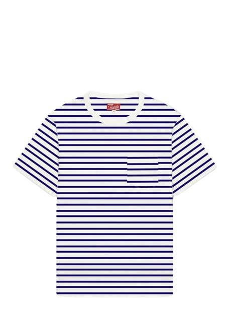 FORTELA Yakut Ribbed Motif T-shirt - White/blue