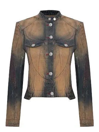 PCFG Pure Cotton Faded Motorcycle Jacket - Blue