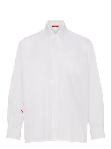 PCFG Pure Cotton Woven Shirt With Zip - White