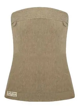PCFG Linen Blend Strap Top - Beige