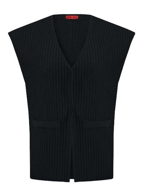 PCFG Sleeveless V-neck Knit Vest - Black