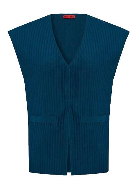 PCFG Sleeveless V-neck Knit Vest - Blue