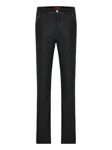 PCFG Pure Cotton Shiny Coated Denim Pants - Black