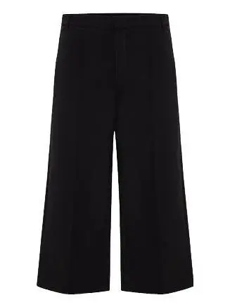 PCFG Cotton Woven Pleated Capri Shorts - Black
