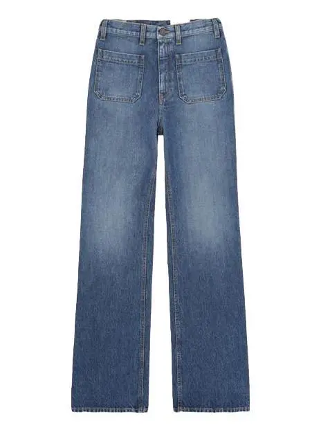 FORTELA Jane Bootcut Stone Wash Denim Trousers - Blue