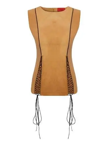 PCFG Sleeveless Top With Criss-cross Detail - Orange