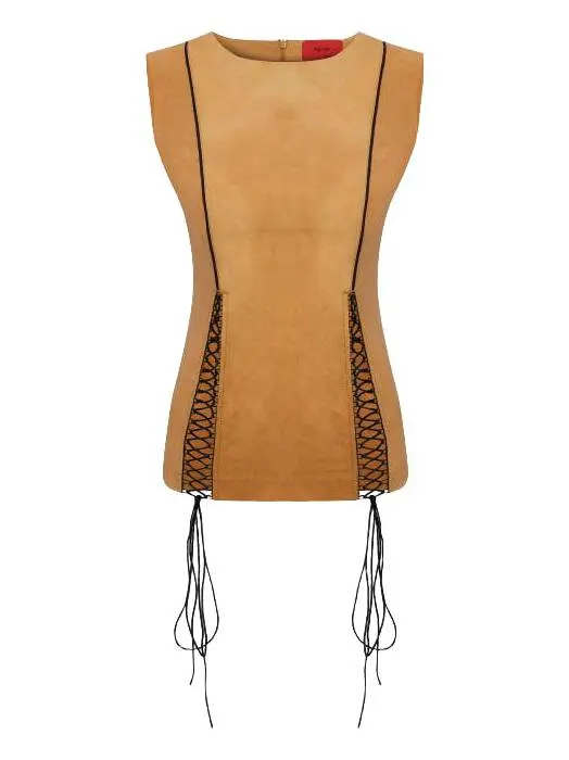 PCFG Sleeveless Top With Criss-cross Detail - Orange