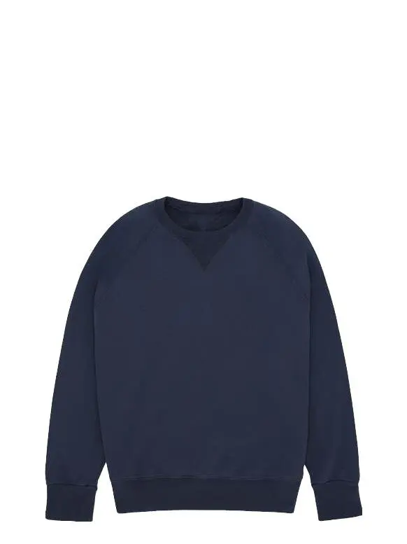 FORTELA Raglan Sleeve Crewneck Sweatshirt - Indigo Rinse