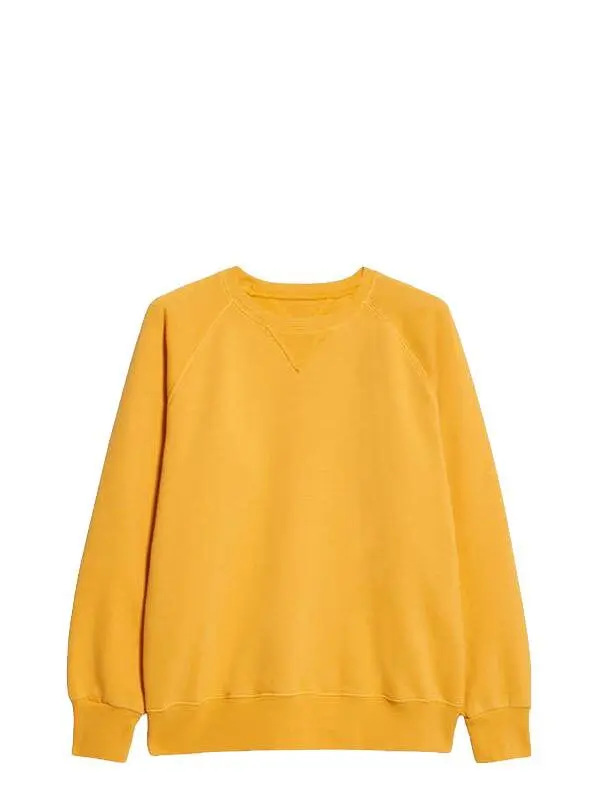 FORTELA Raglan Sleeve Crewneck Sweatshirt - Yellow