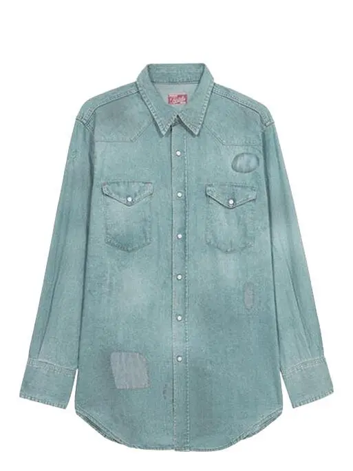 FORTELA Jennyvint Custom Wash Denim Shirt - D470