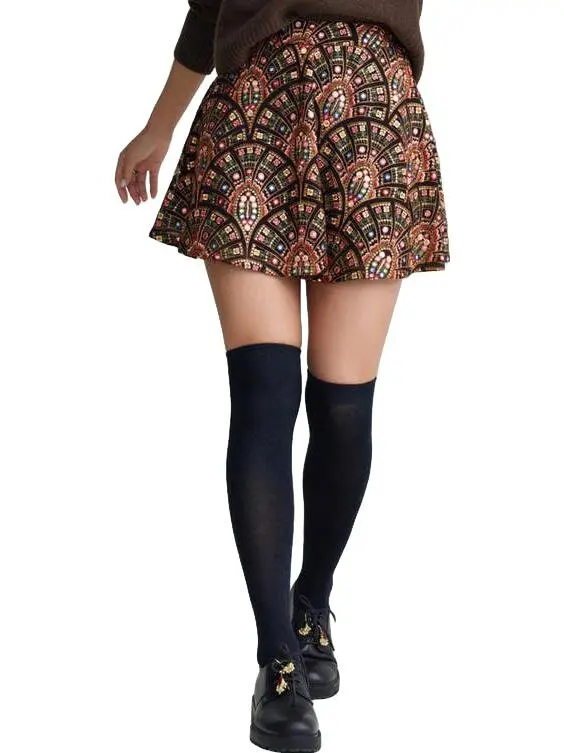 HOLICHIC Riley Embroidered Foil Mini Skirt - Black