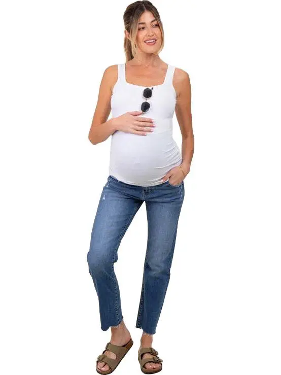 PINKBLUSH Slim Straight Maternity Jeans - Blue