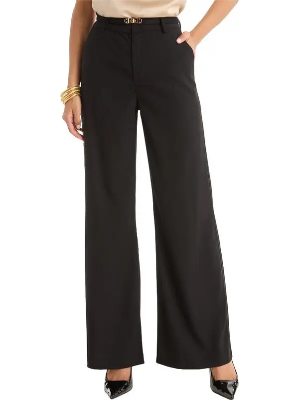 THE NOLI SHOP Martina Belted Trousers - Black