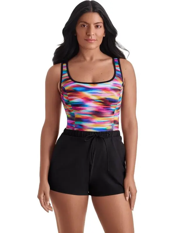 SHAPESOLVER SPORT Binded One-piece Swimsuit - Seaglass