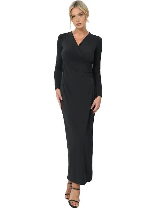 Anatomie Janie Wrap Maxi Dress - Black