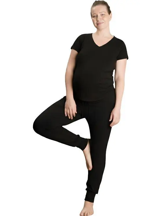 NOM MATERNITY Maternity And Nursing Tee - Black
