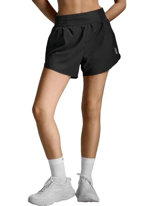 2xu Aero Hi-rise 4" Shorts - Black/silver Reflective
