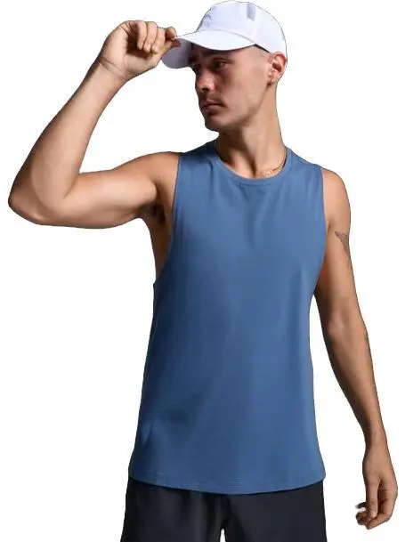 2xu Motion Cotton Flex Tank - Indigo/indigo