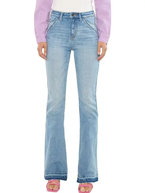 KANCAN High-rise Flare Stretch Jeans - Medium Wash