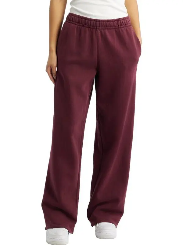 PACSUN Wide Leg Sweatpants - Wine