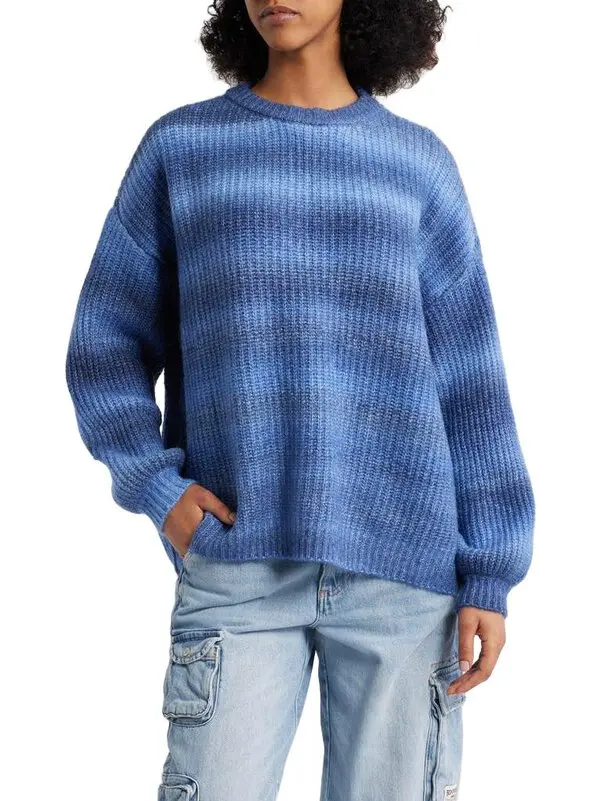 PACSUN Oversize Ribbed Sweater - Blue
