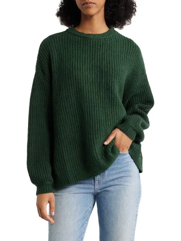PACSUN Oversize Ribbed Sweater - Green