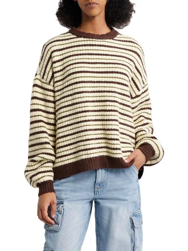 PACSUN Oversize Ribbed Sweater - Stripe