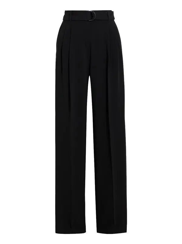 Max Mara Latina Belted Crepe Straight-leg Pants - Black