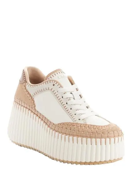Chloé Nama Platform Sneakers - Soft Powder