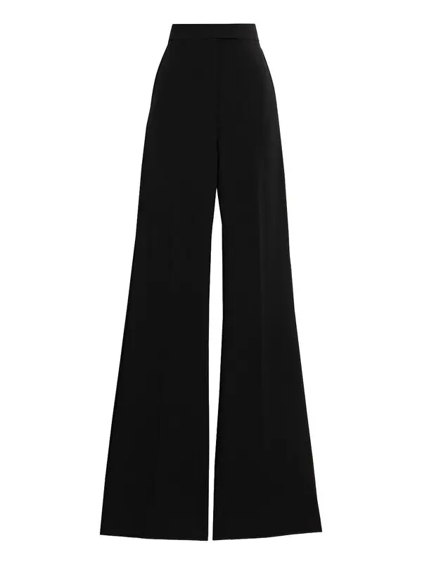 Max Mara Norcia Crepe Wide-leg Pants - Black