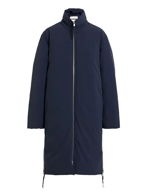JIL SANDER Zip-detailed Shell Down Coat - Midnight Blue