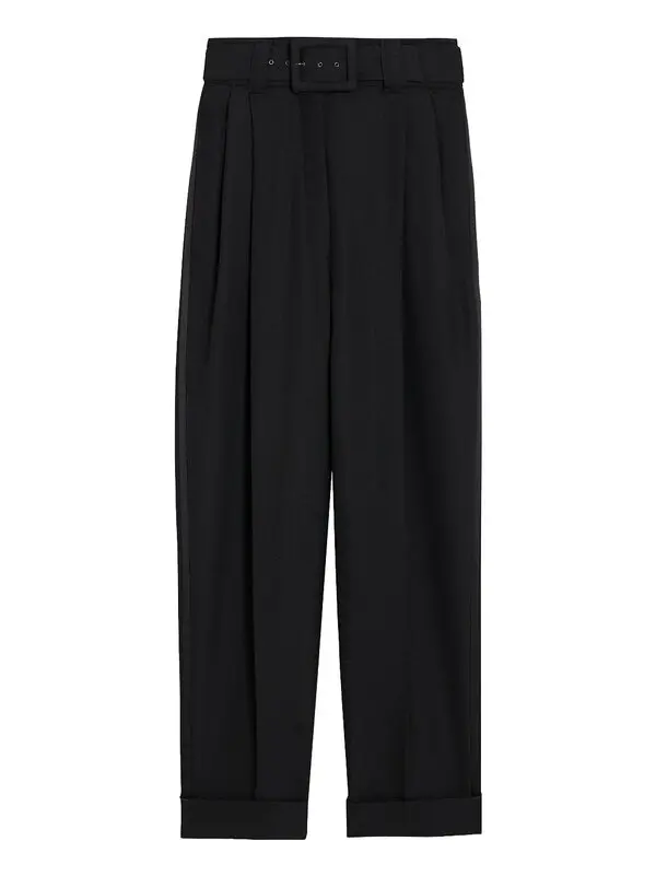 Max Mara Wool Tapered Pants - Black