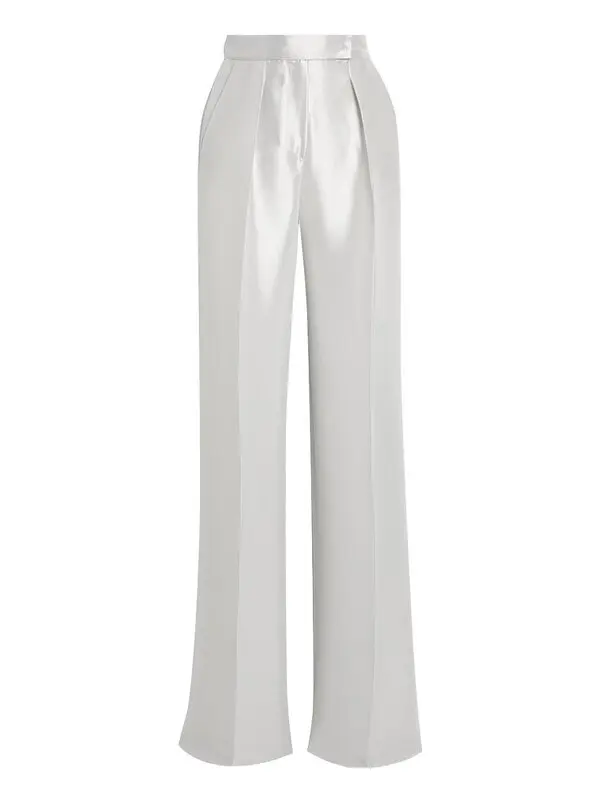Max Mara Tebano Lamé Wide-leg Pants - Silver