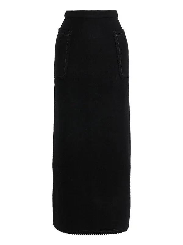 Max Mara Wool And Cashmere-blend Felt Maxi Skirt - Black