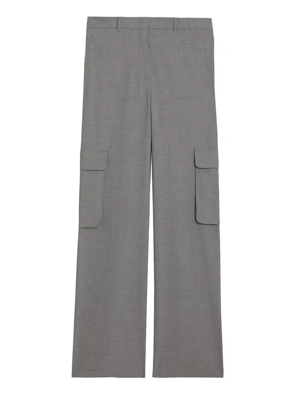 Max Mara Ghiera Wool-blend Cargo Pants - Gray