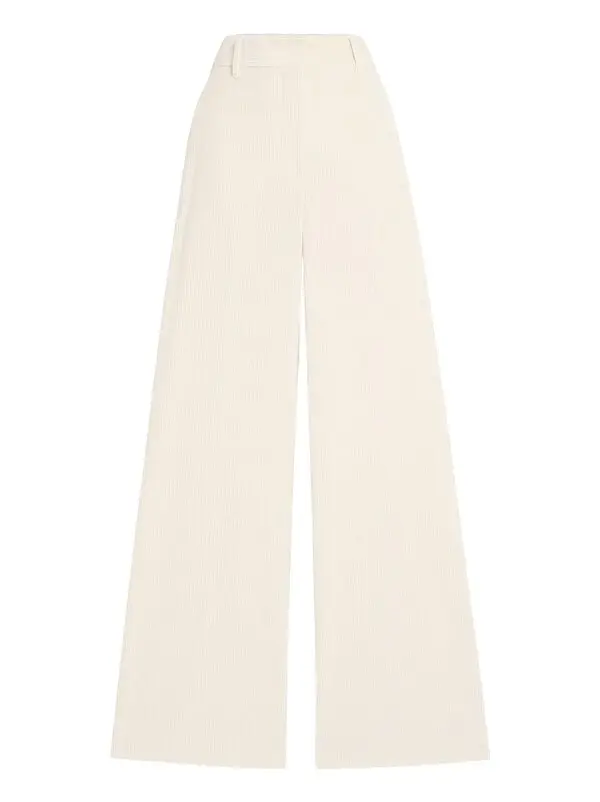Max Mara Tania Cotton-corduroy Wide-leg Pants - Cream