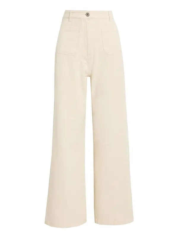 Max Mara Filtro Cotton-twill Wide-leg Pants - Ecru