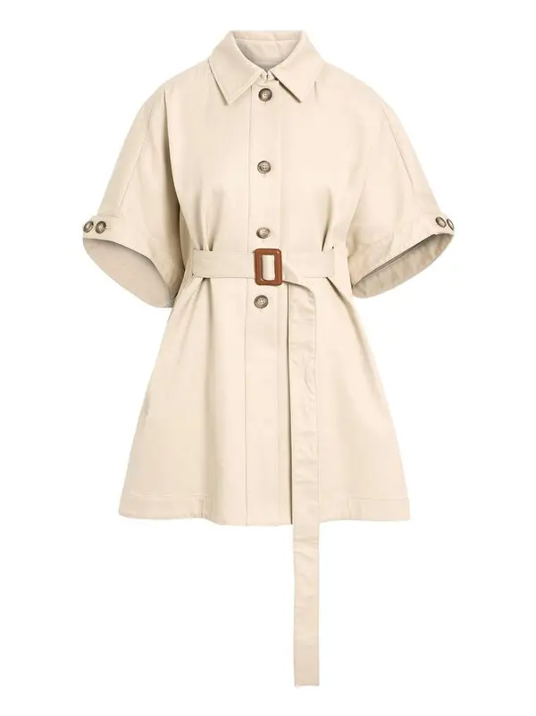 Max Mara Agape Belted Cotton-twill Jacket - Beige