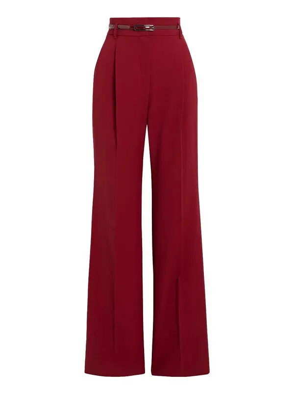 Max Mara Marusca Belted Wool-twill Pants - Claret