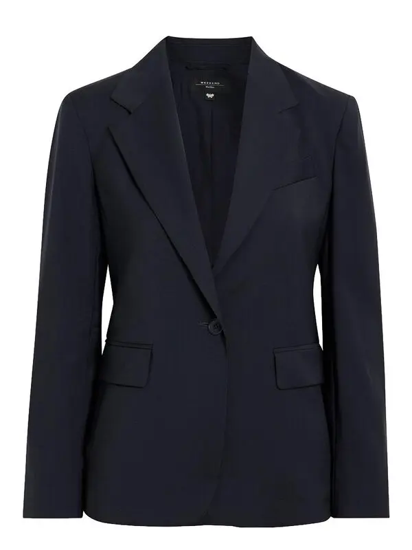 Max Mara Lamine Wool-crepe Blazer - Navy
