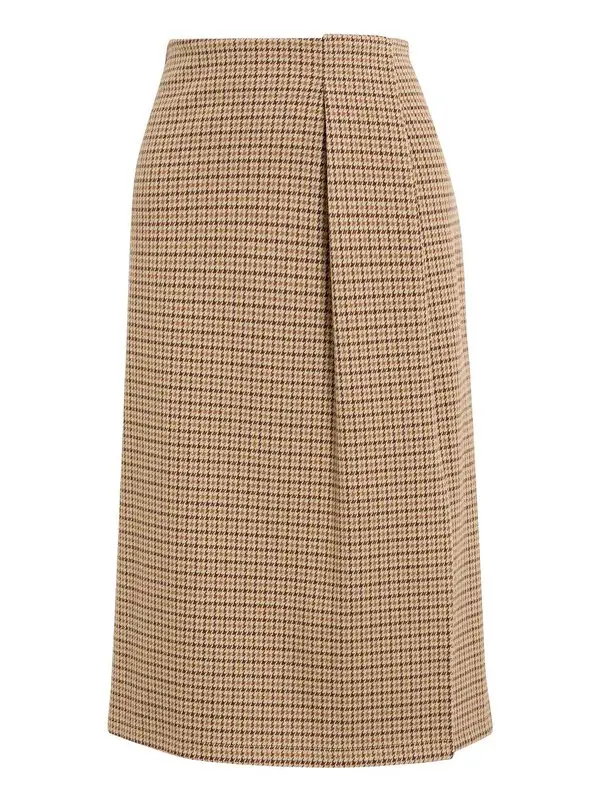 Max Mara Deborah Houndstooth Jersey Midi Skirt - Camel