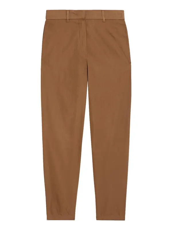 Max Mara Candore Cropped Tapered Twill Pants - Brown