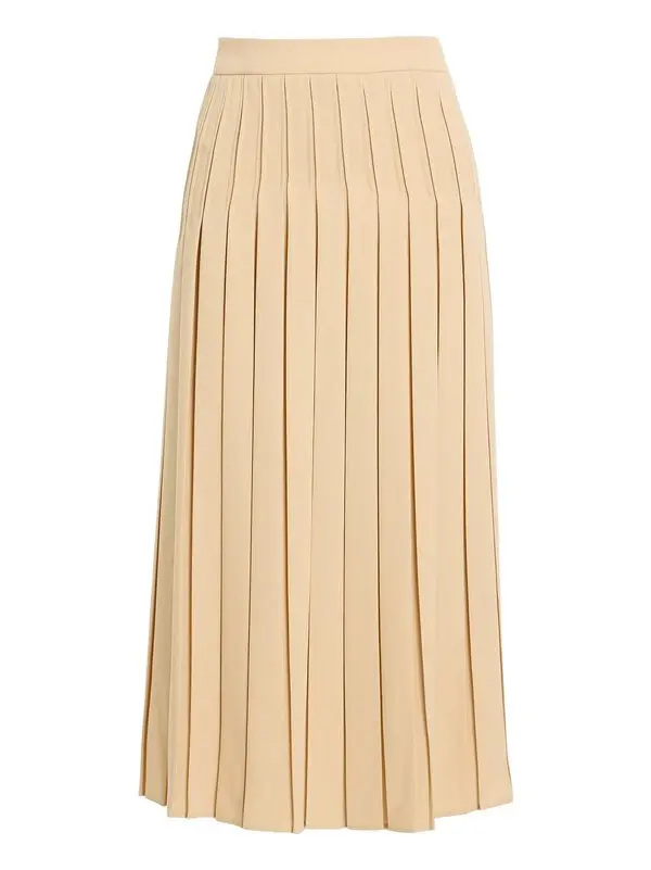 Max Mara Luisa Pleated Crepe Midi Skirt - Sand
