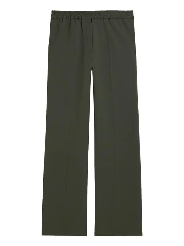 Max Mara Petra Twill Wide-leg Pants - Army Green