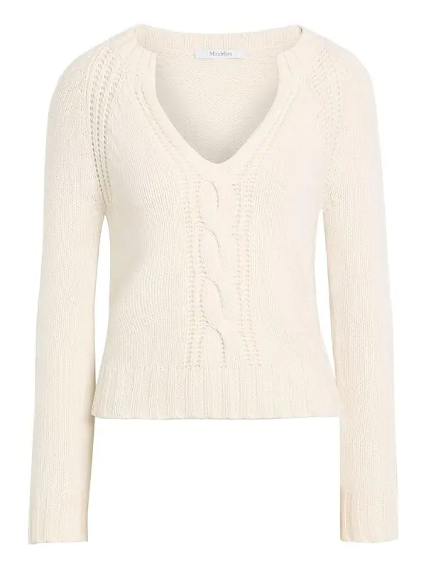 Max Mara Cancan Cable-knit Cashmere Sweater - Ivory