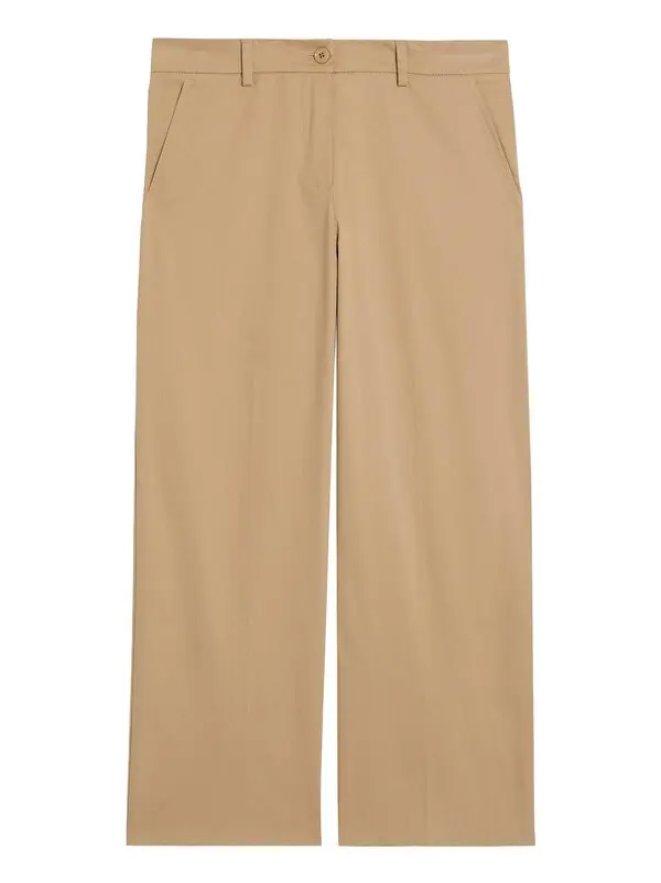 Max Mara Cropped Wide-leg Sateen Pants - Beige