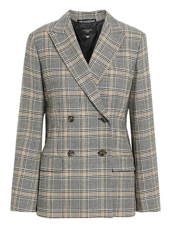 Max Mara Rivolo Double-breasted Checked Wool-tweed Blazer - Black