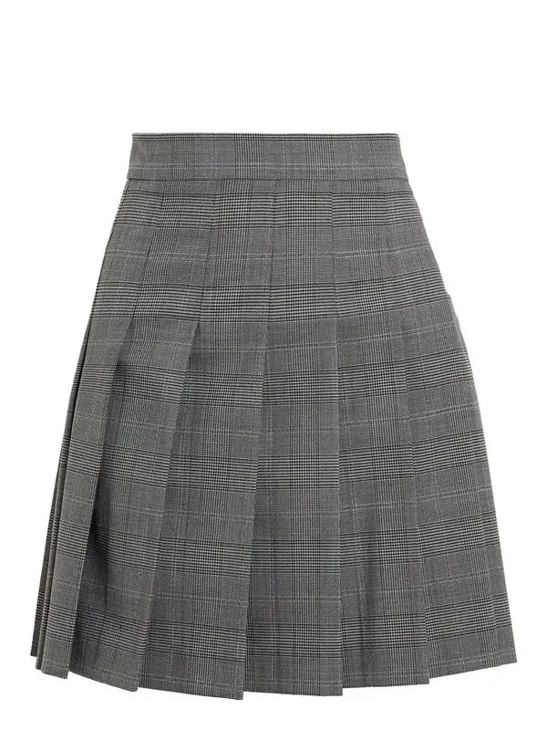 Max Mara Alcuno Prince Of Wales Checked Wool-blend Mini Skirt - Dark Gray