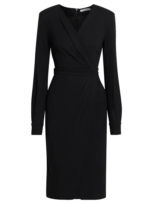 Max Mara Virtus Wrap-effect Jersey Dress - Black