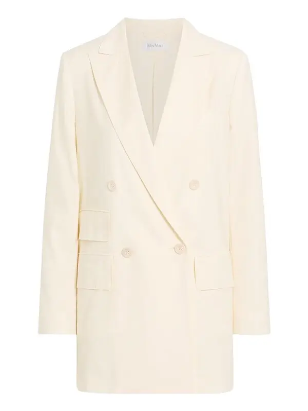 Max Mara Elegia Double-breasted Wool-crepe Blazer - Ivory